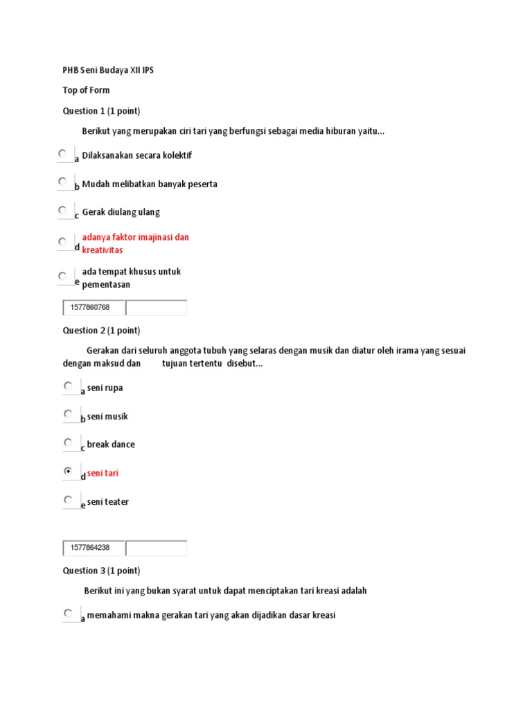 PHB Seni Budaya | PDF