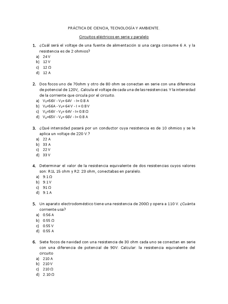 Preguntas de Circuitos Eléctricos | PDF