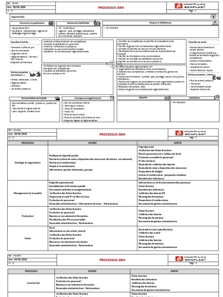 Processus GRH | PDF | Recrutement | Gestion des ressources humaines