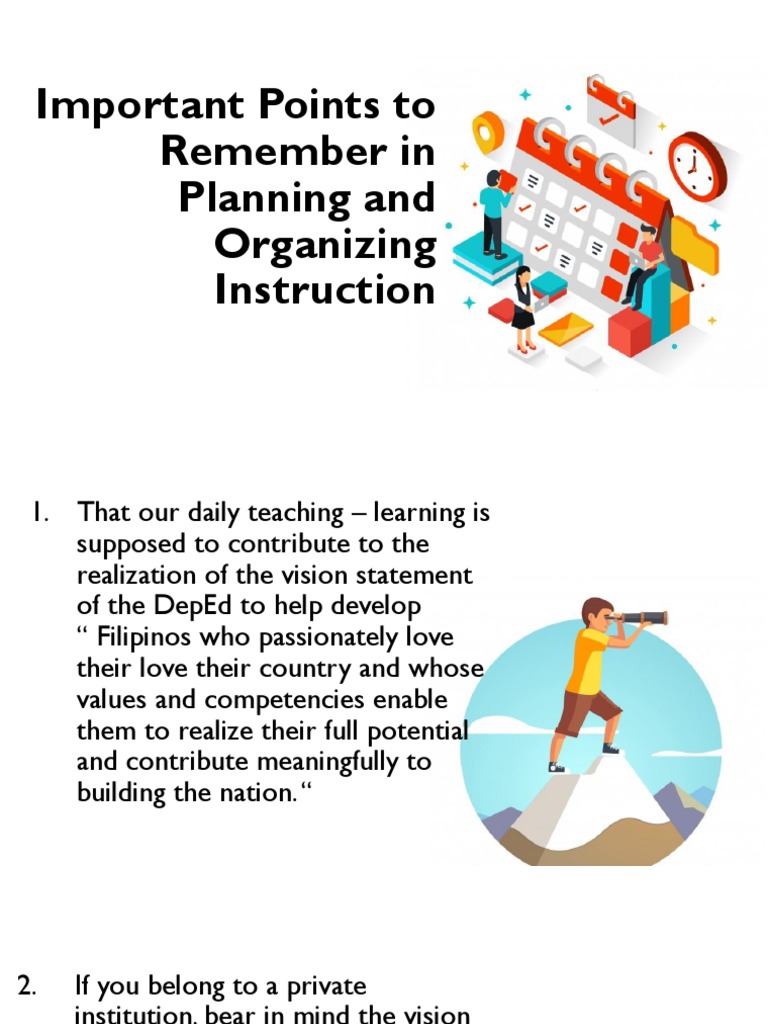 Key Points for Effective Instruction Planning | PDF | Curriculum ...