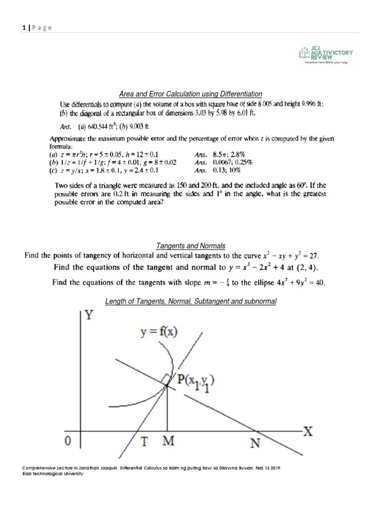 Diffcal Review For EE 5th Year | PDF