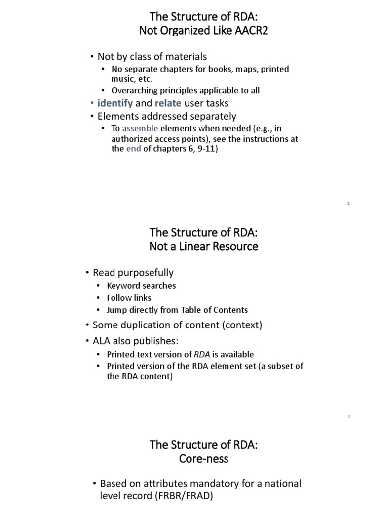 The Structure of RDA | PDF