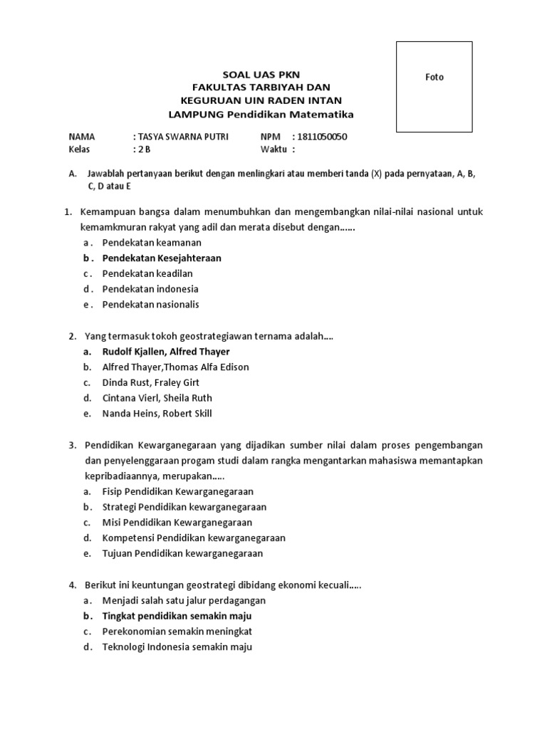 Soal Uas 2 | PDF