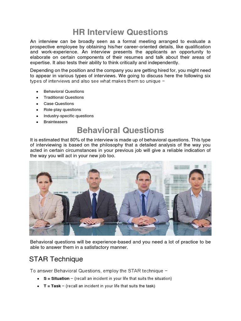 HR Interview Questions - Quick Guide | PDF | Question | Interview