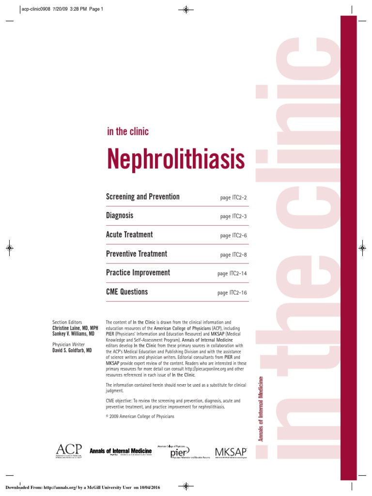 Nephrolithiasis: in The Clinic | PDF | Ct Scan | Medical Specialties