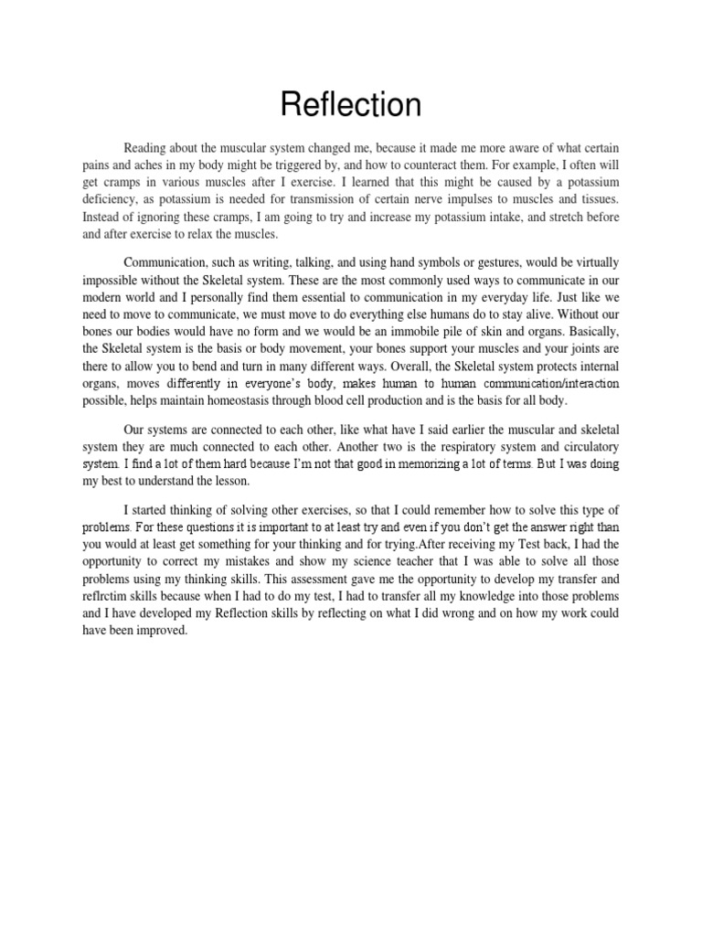 Reflection in Systems | PDF | Human Body | Skeleton