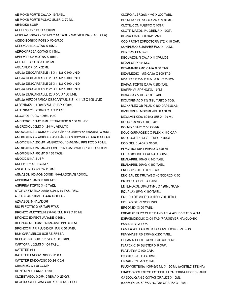 Productos farmacéuticos AB Moks Forte | PDF | Farmacología ...