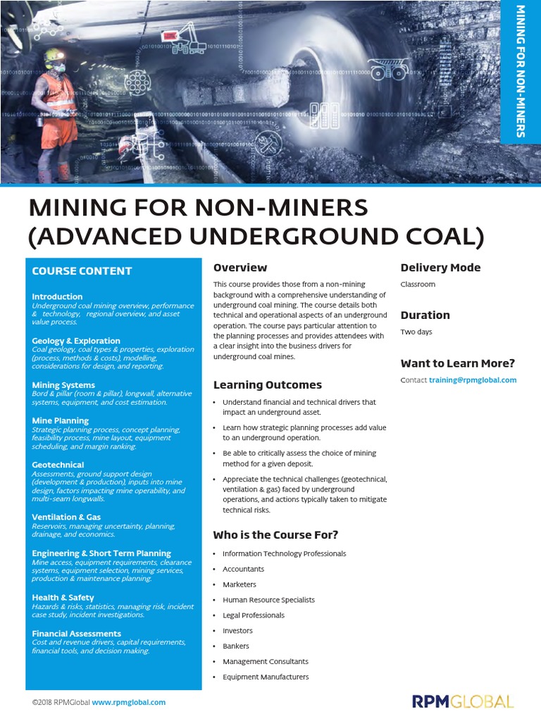 RPM Course Overview Mining For Non Miners Advanced Underground Coal.v1 ...