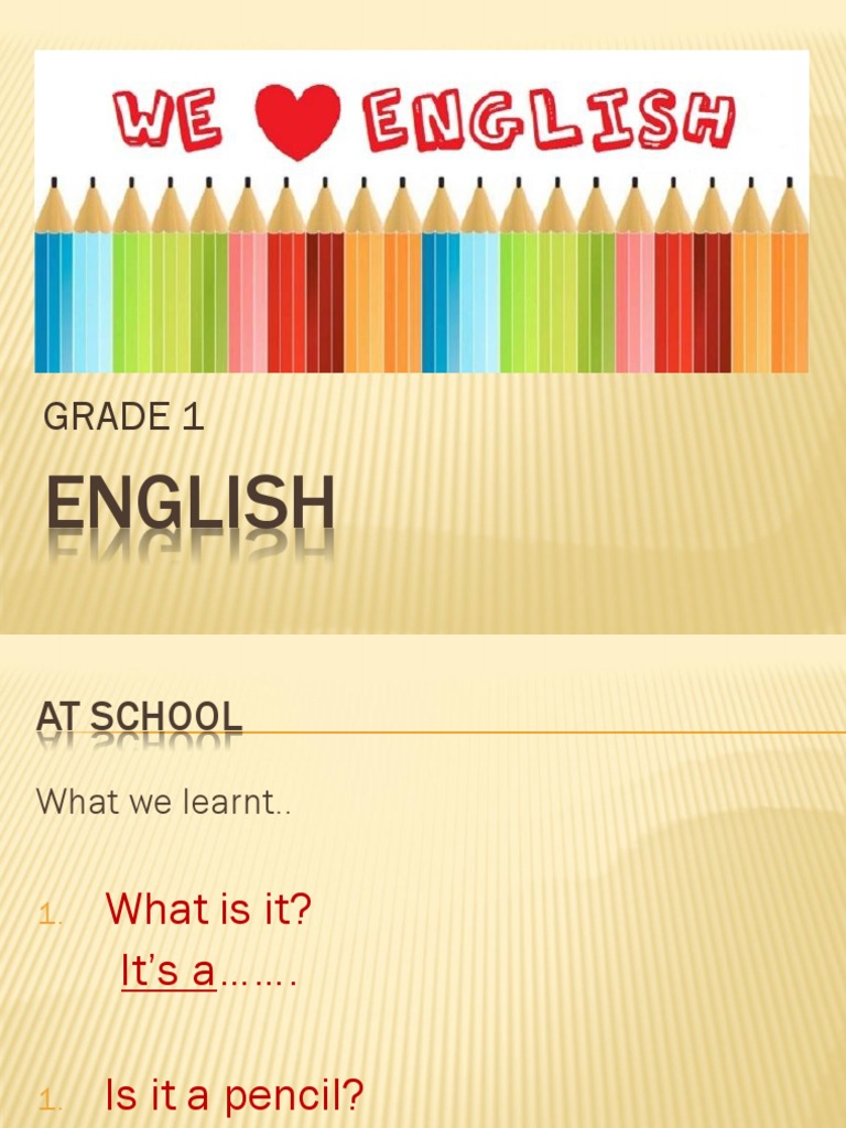 Grade 1 English Classroom Activities | PDF