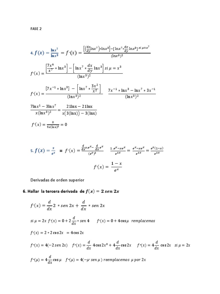 Advanced Derivative Calculations | PDF | Teaching Methods & Materials