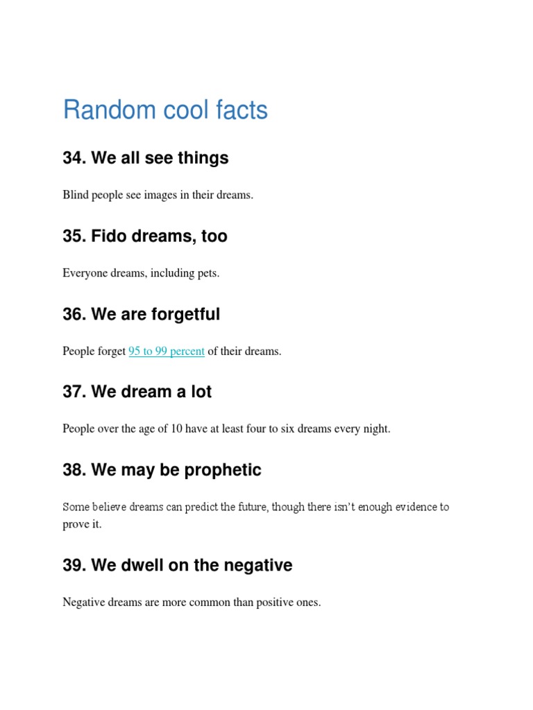 Random Cool Facts: 34. We All See Things | PDF