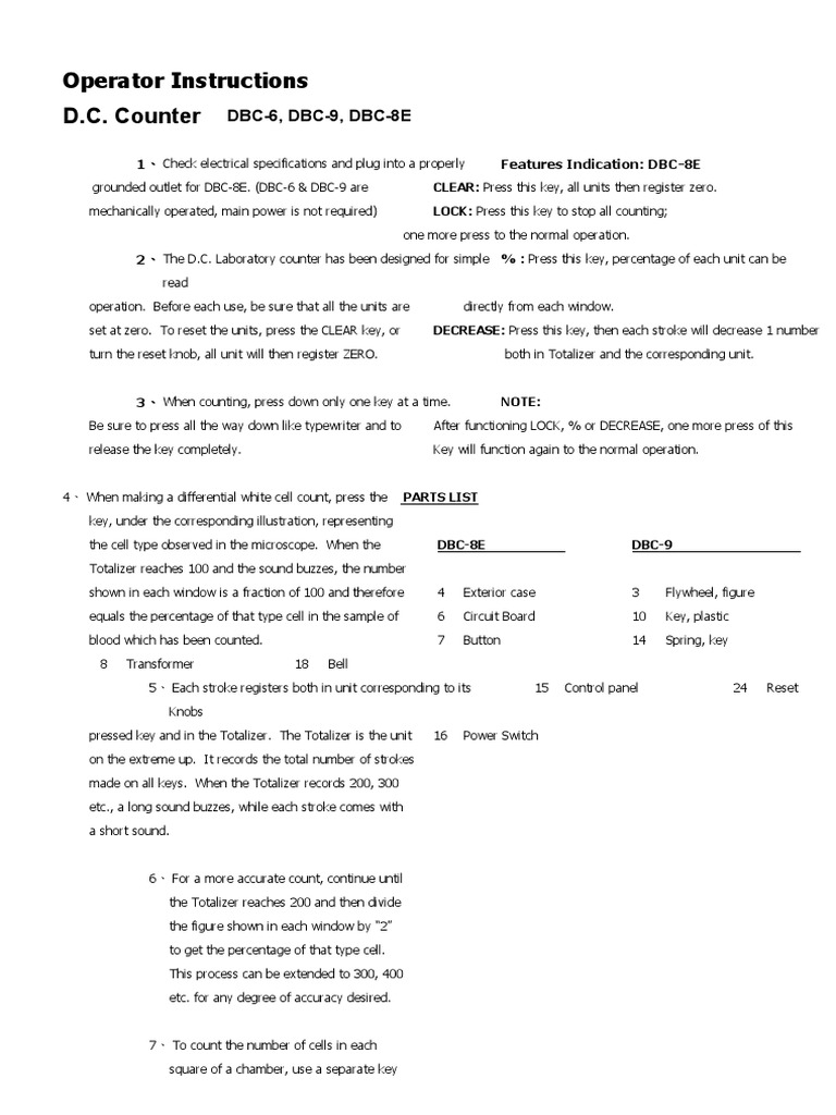 DBC Counter | PDF | Switch | Equipment