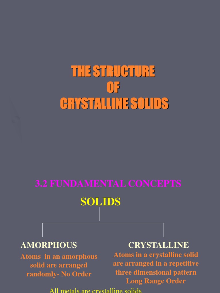 Crystalline Solids Structure Guide | PDF | Crystal Structure | Crystallite