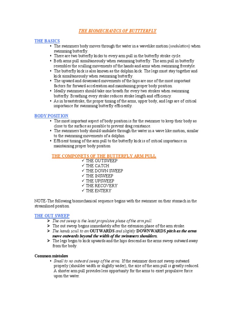 Biomechanics of Butterfly | PDF | Anatomical Terms Of Motion | Sports