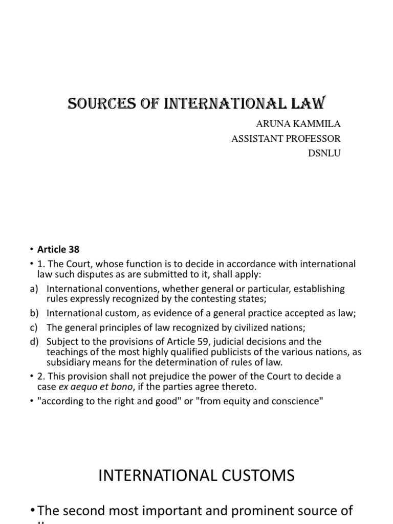 Sources of International Law | PDF | Treaty | International Law