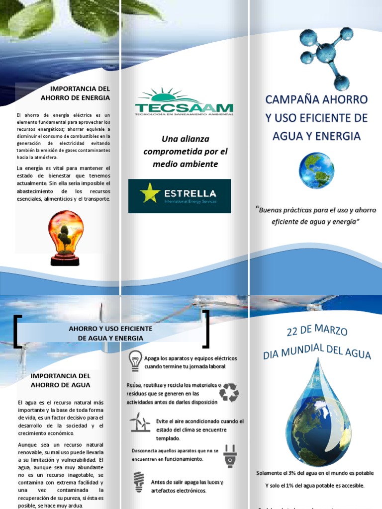 Folleto Agua y Energia | PDF | Uso eficiente de energía | Agua