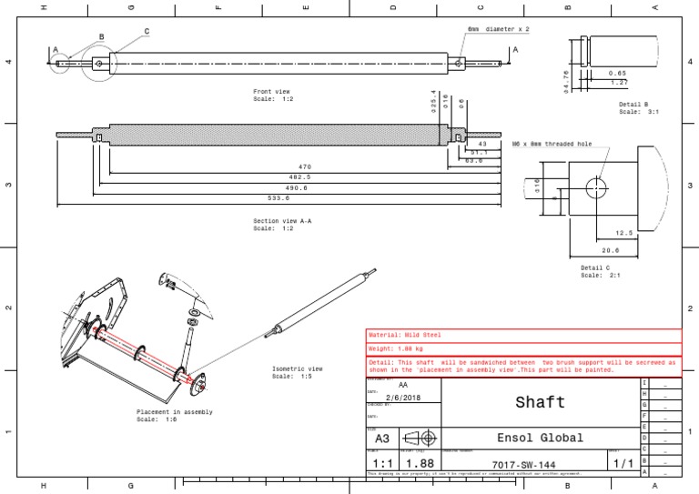 Multi-view shaft drawing | PDF | Nature