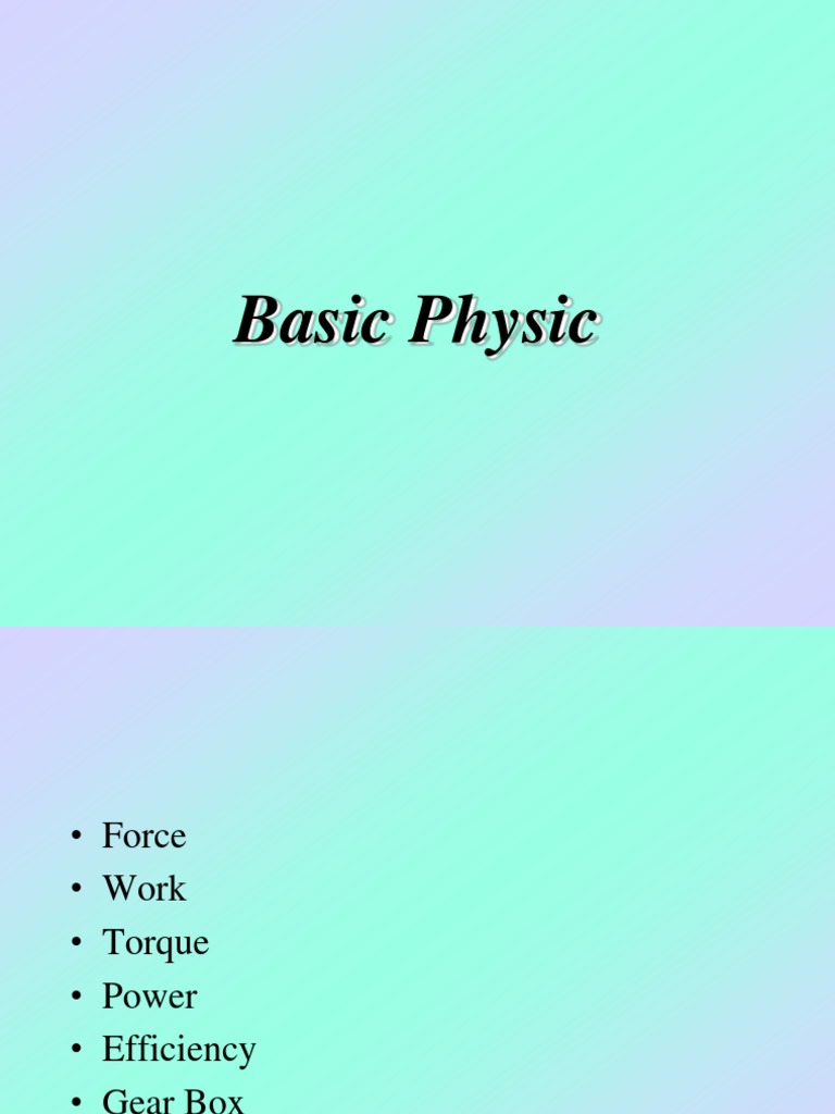 Basic Calculation - Physic | PDF | Power (Physics) | Torque