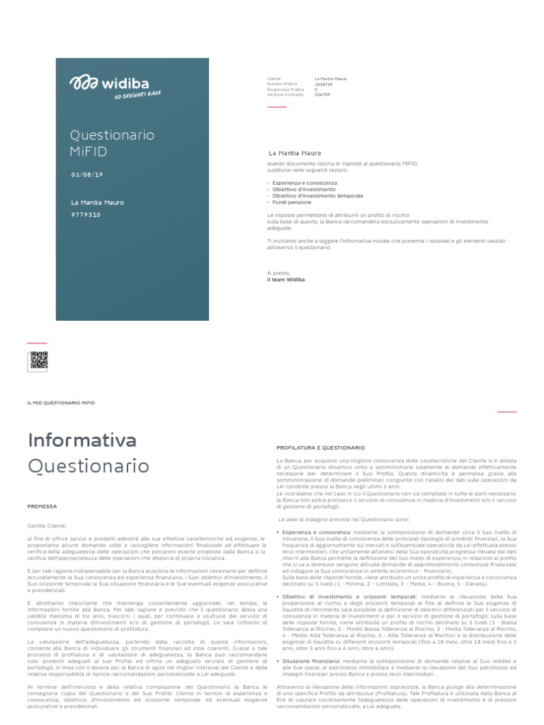 Questionario Mifid Cos39 A Cosa Serve E Come Si Compila