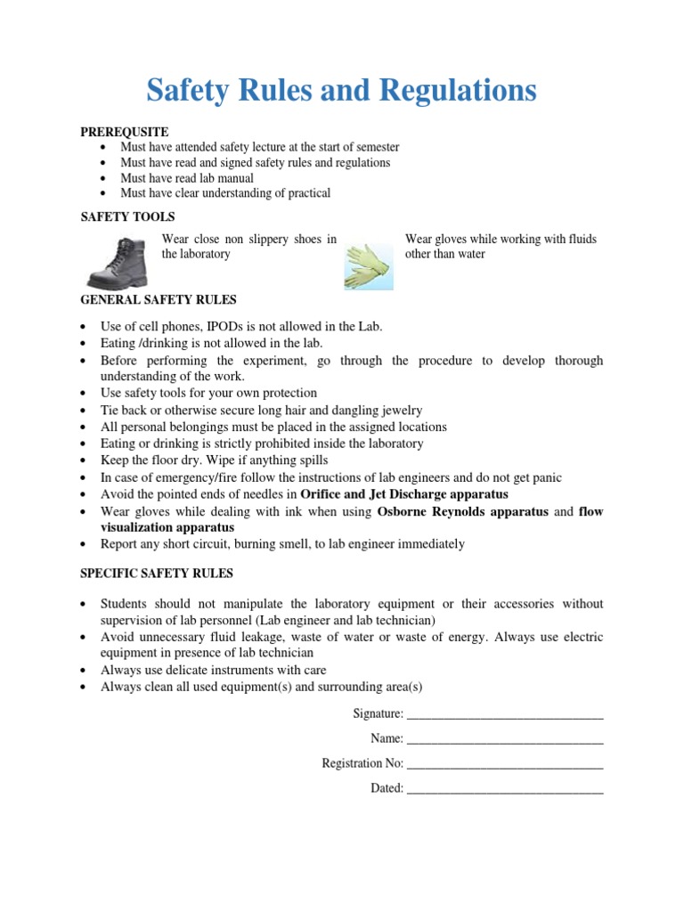 Safety Rules and Regulations | PDF