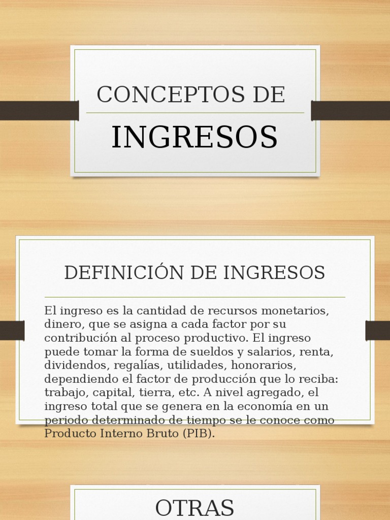 Definición y Conceptos de Ingresos | PDF