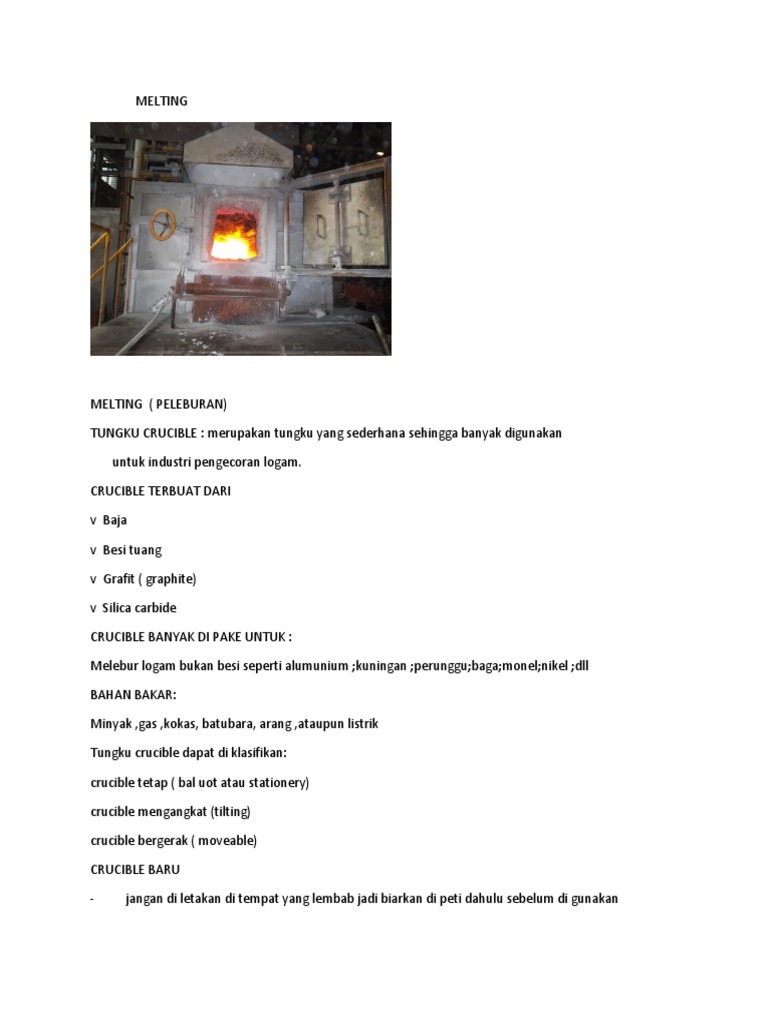 Proses dan Teknik Melting Logam | PDF