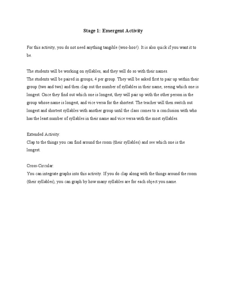 Emergent Activity | PDF