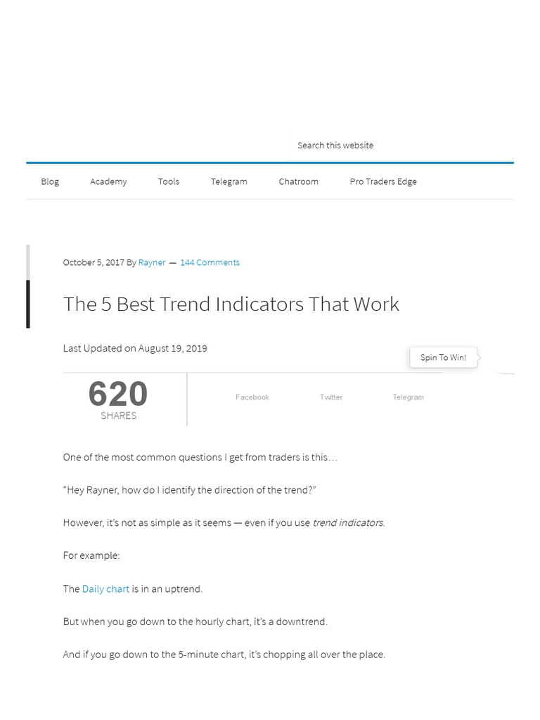 5 Best Trend Indicators That Tells You The Direction of The Trend | PDF ...