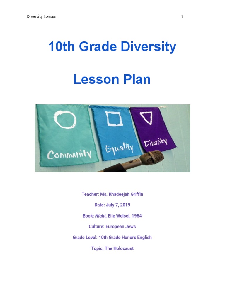 10th Grade Diversity Lesson Plan - Khadeejah Griffin - 2 | PDF ...
