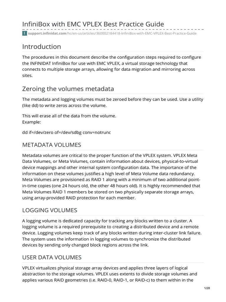 InfiniBox With EMC VPLEX Best Practice Guide | PDF | Computer Data Storage | Information Retrieval