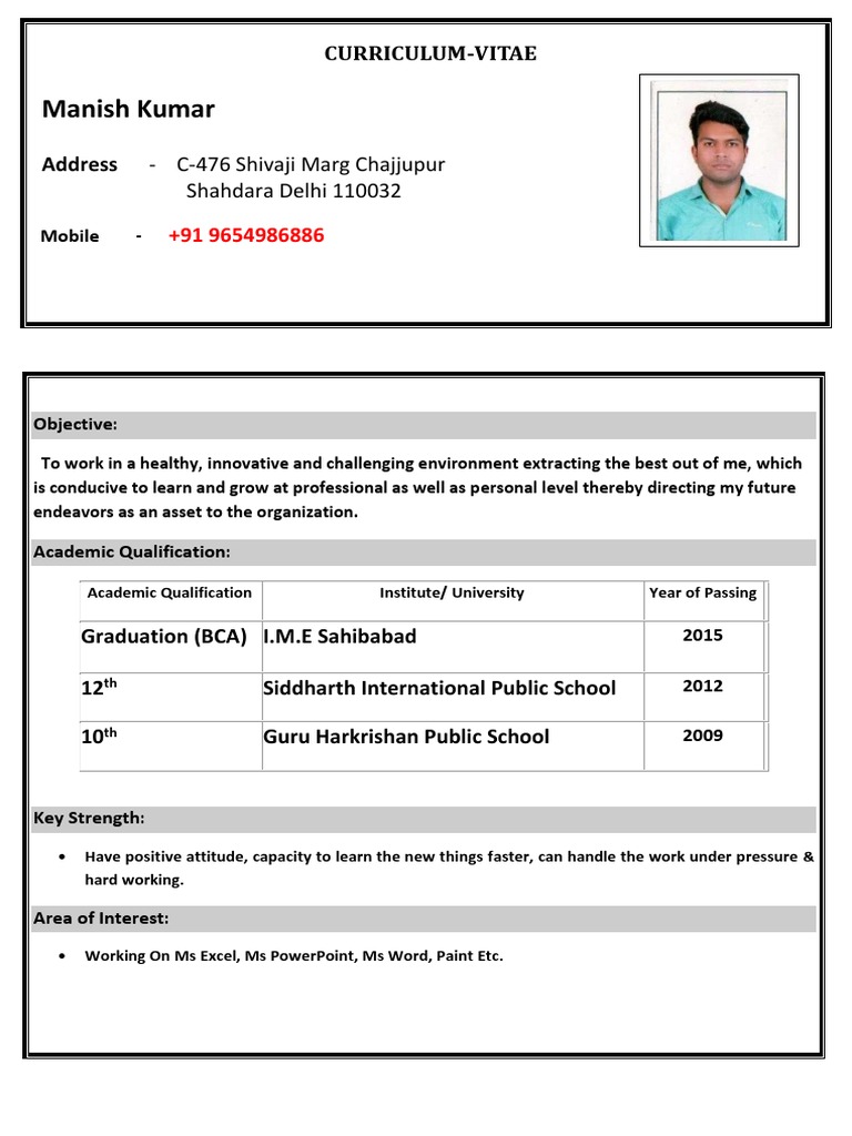 Manish CV | PDF