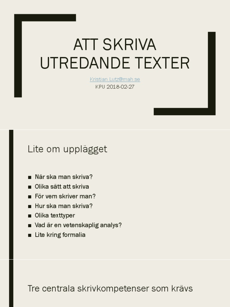 KPU Utredande Texter - Tips | PDF