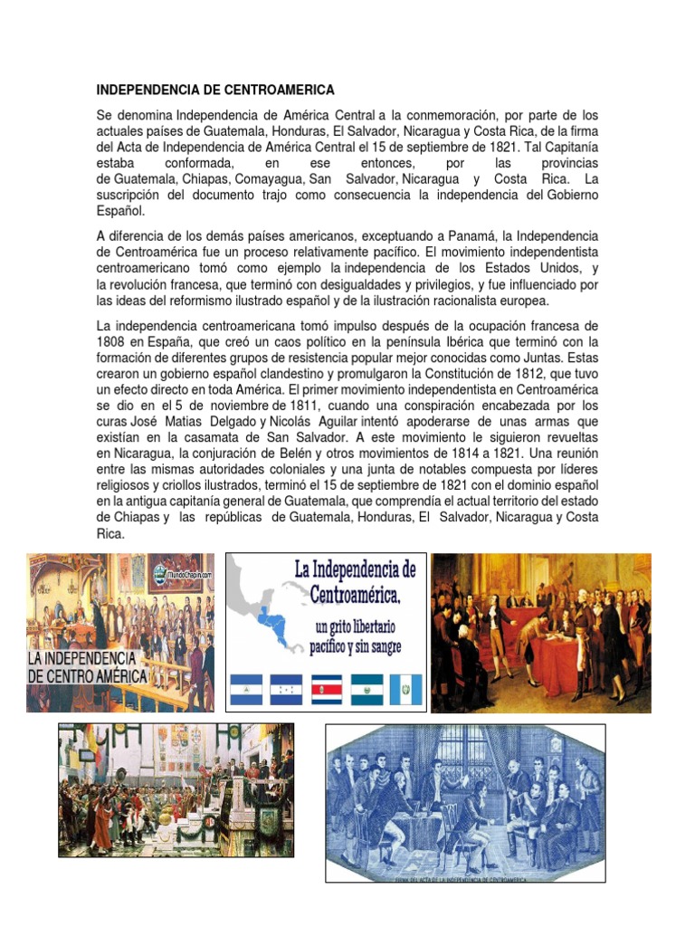 Independencia de Centroamerica | PDF | Relaciones internacionales ...