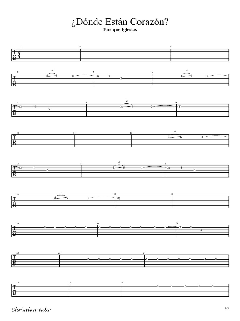 ¿Dónde Están Corazón?: Christian Tabs | PDF | Spanish Language Music ...