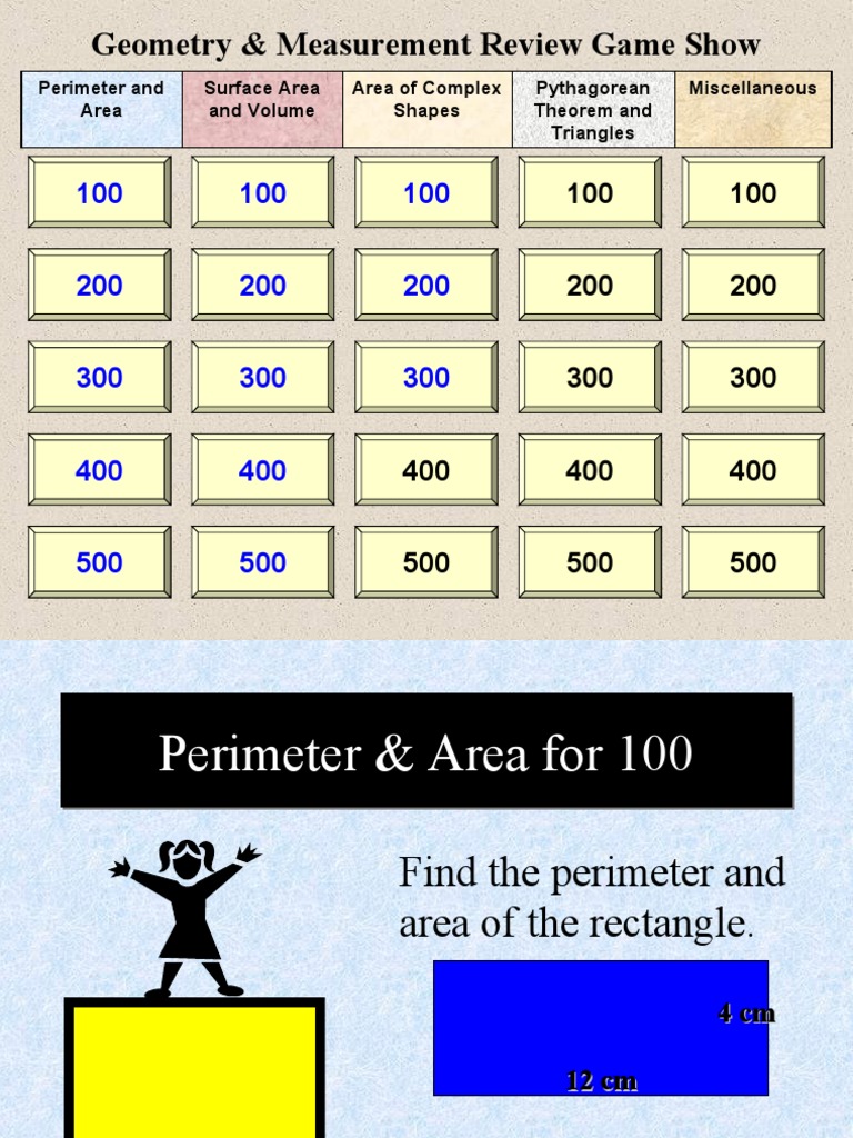Geometry & Measurement Review Game Show | PDF | Area | Shape