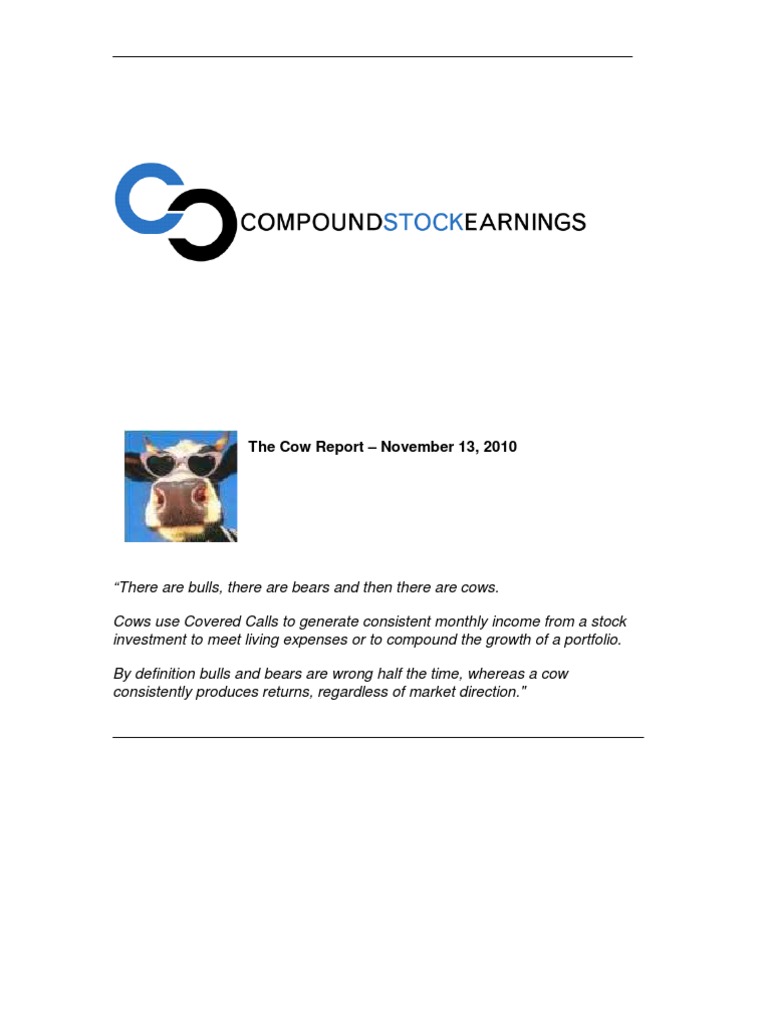Cow Report November 13, 2010 | PDF | Stock Market | Investing