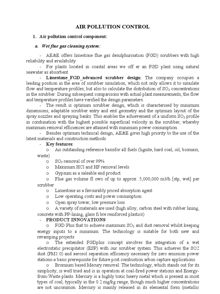 Air Pollution Control-Aee | PDF | Energy Technology | Nature