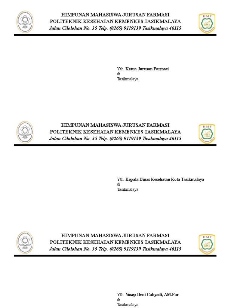 Amplop Surat HIMA (Tanpa Proker) | PDF