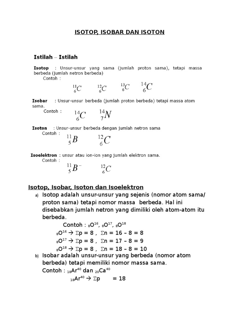 Isotop Isobar Isoton | PDF | Metode & Bahan Ajar | Teknologi & Rekayasa