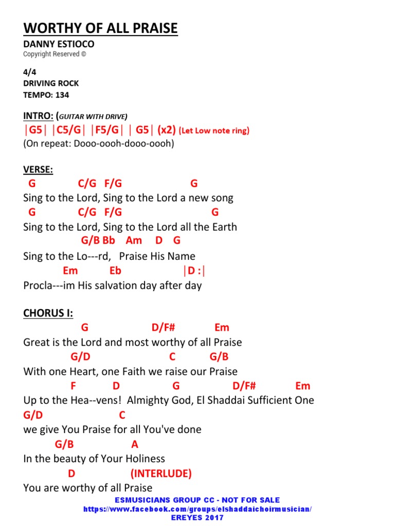 13 - Recessional - Worthy of All Praise (Estioco) | PDF | Song Structure | Songs