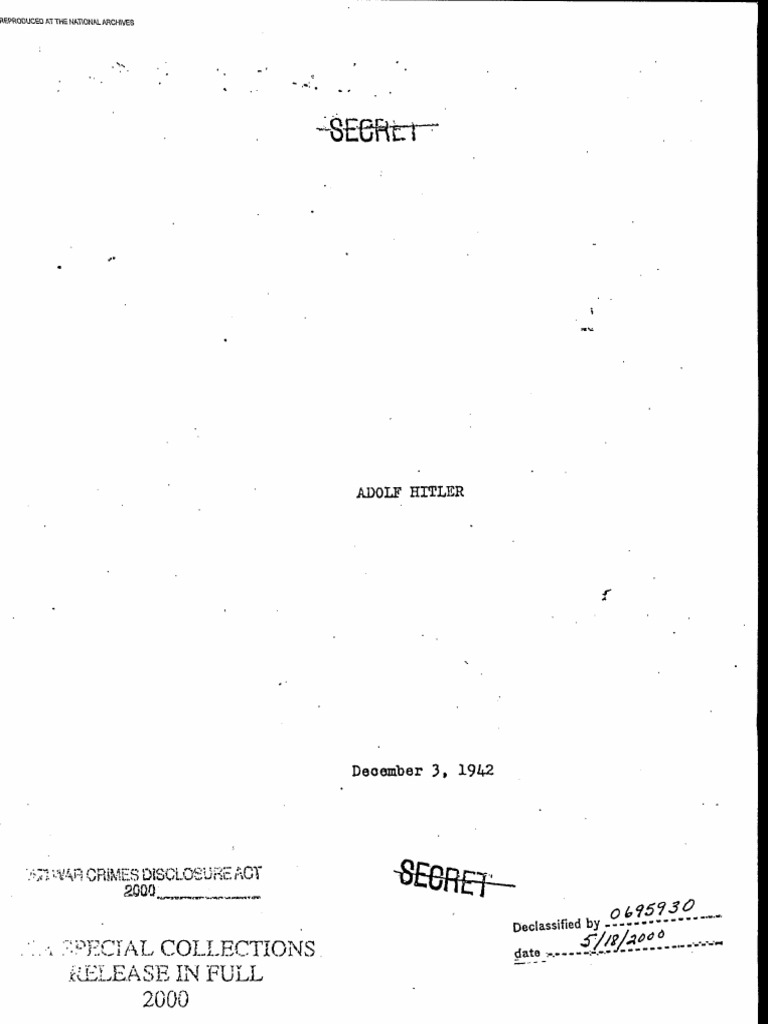 CIA Hitler File | PDF
