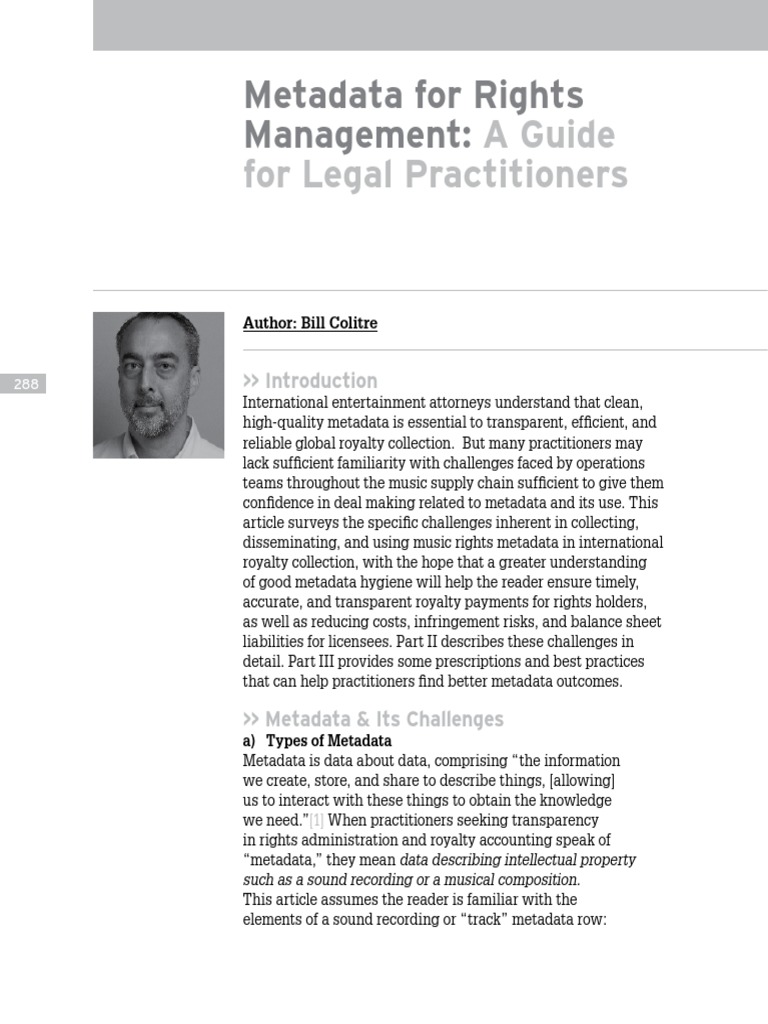 Metadata For Rights Management | PDF | Metadata | License