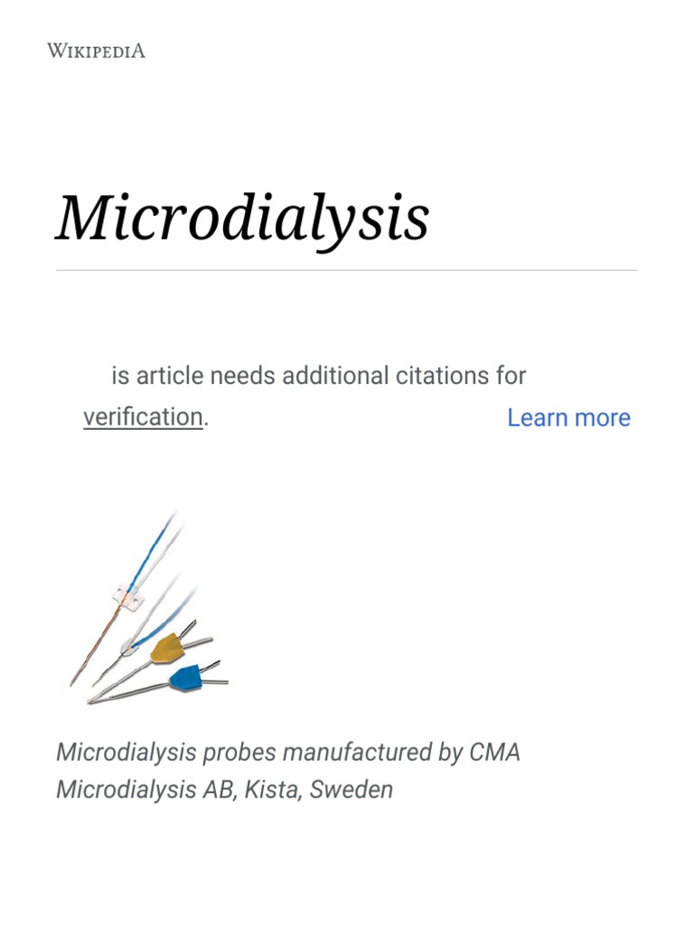 Microdialysis | PDF | Physical Sciences | Life Sciences