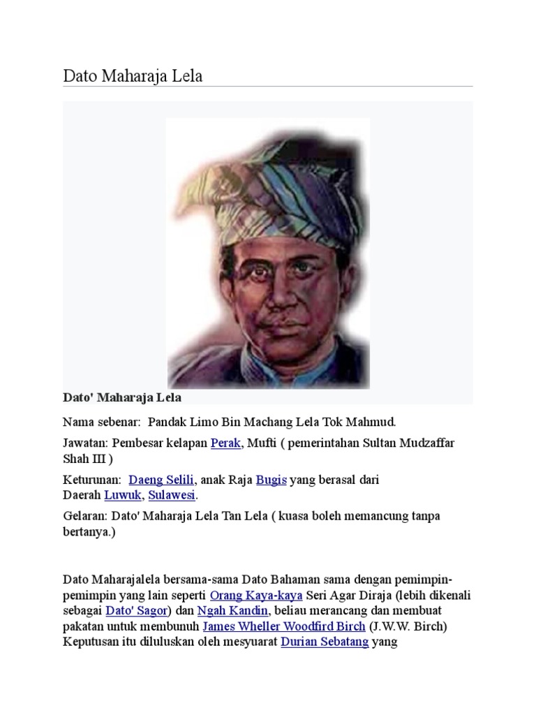 Dato Maharaja Lela | PDF
