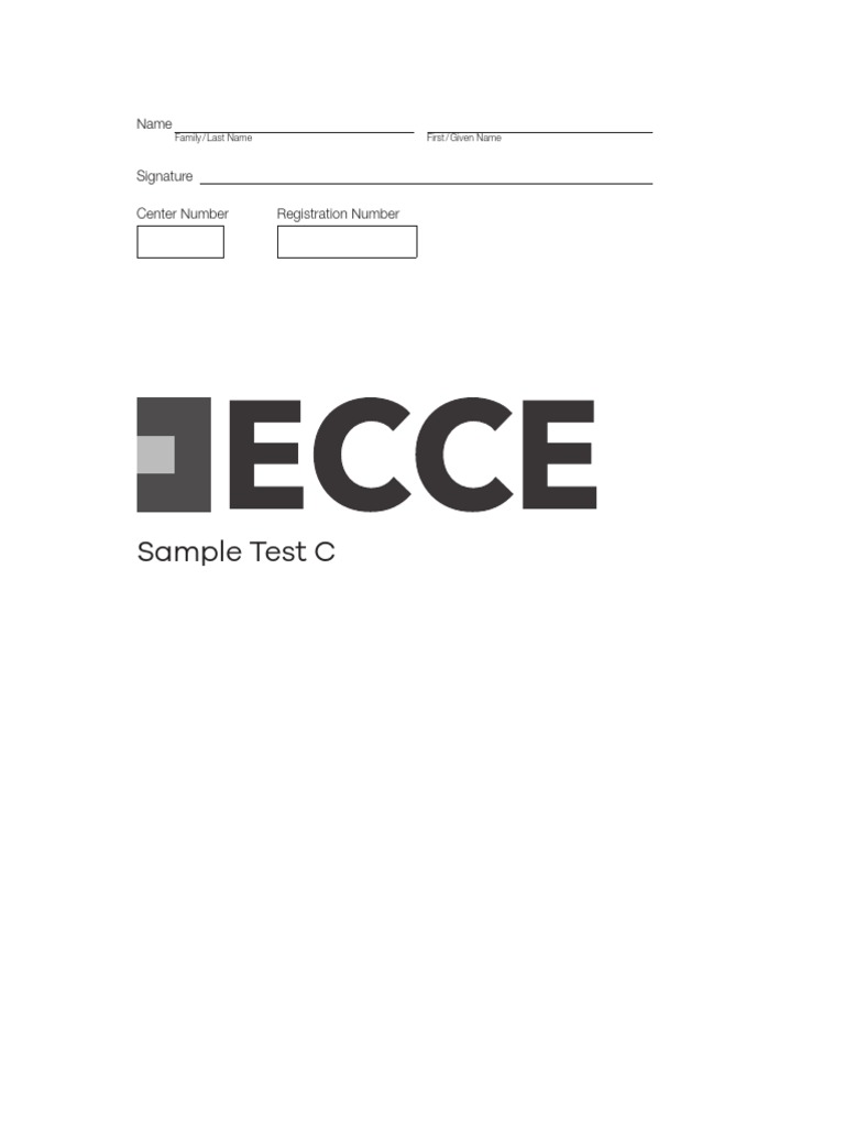 ECCE Sample C 2019 | PDF | Vitamin C | Question