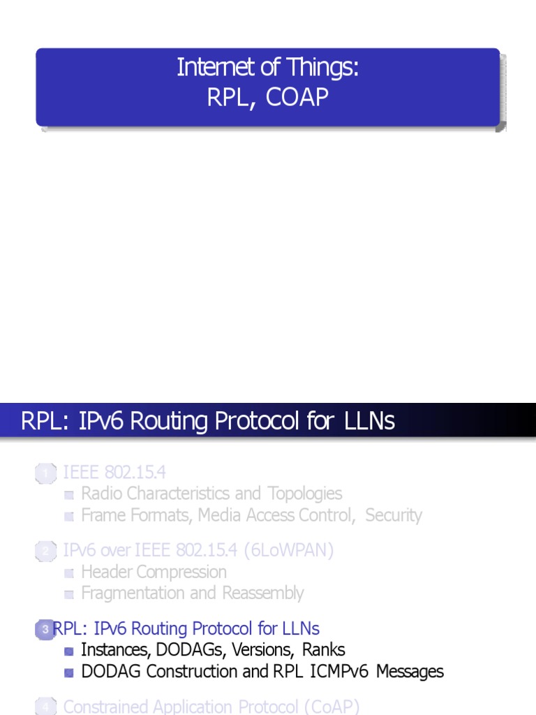Internet of Things: RPL, Coap | PDF | Hypertext Transfer Protocol | Communications Protocols