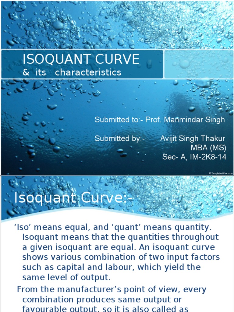An Analysis of Isoquant Curves: Their Characteristics, Assumptions ...