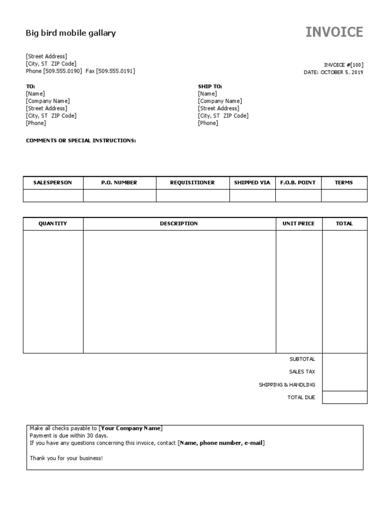 Invoiceberry Invoice Template 1 | PDF