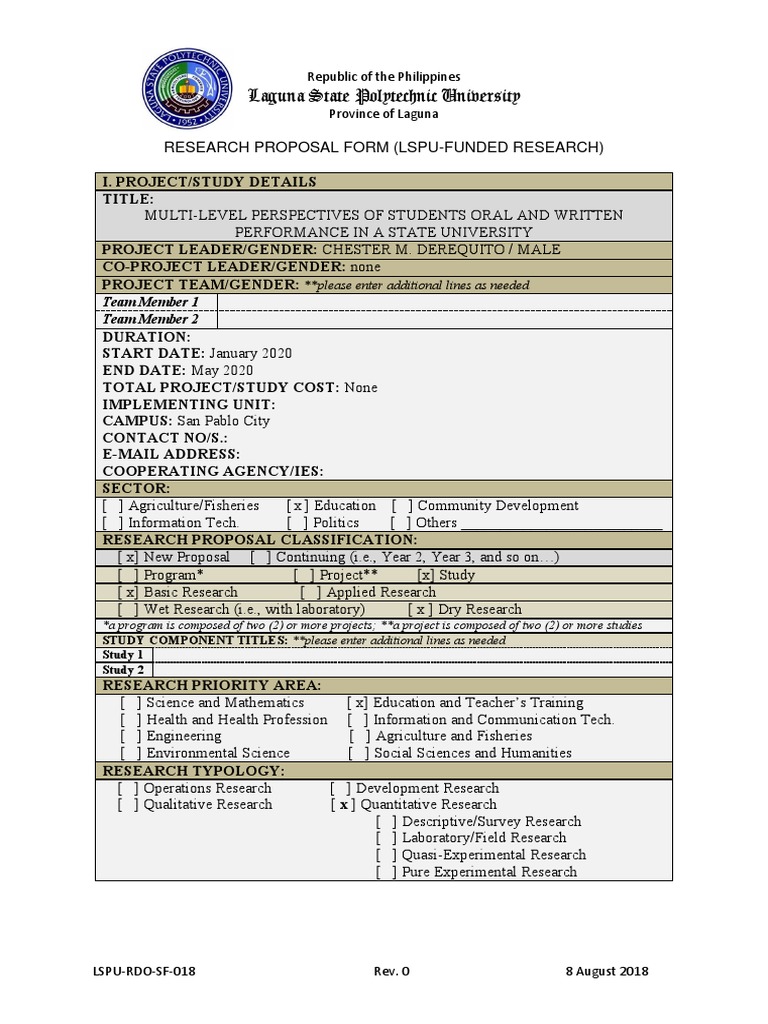 018 Research Proposal Template | Download Free PDF | Academic Degree ...