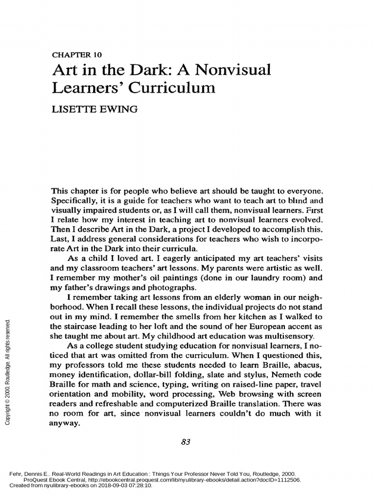 Art in The Dark | PDF | Visual Arts Education | Learning